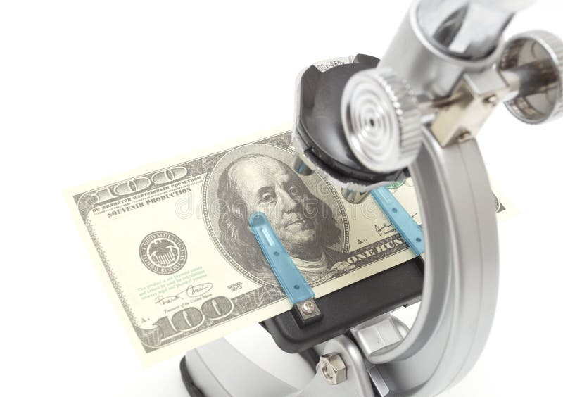 Microscope Examining Dollar Stock Image - Image of biology, high: 13190571