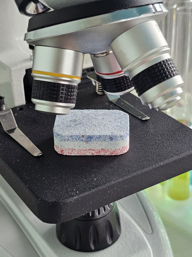 Microscope Examining a Multi-colored Sample in a Laboratory Stock Photo ...