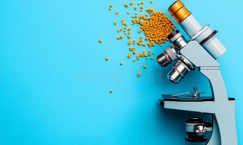 Microscope & Yellow Granules Stock Illustration - Illustration of ...