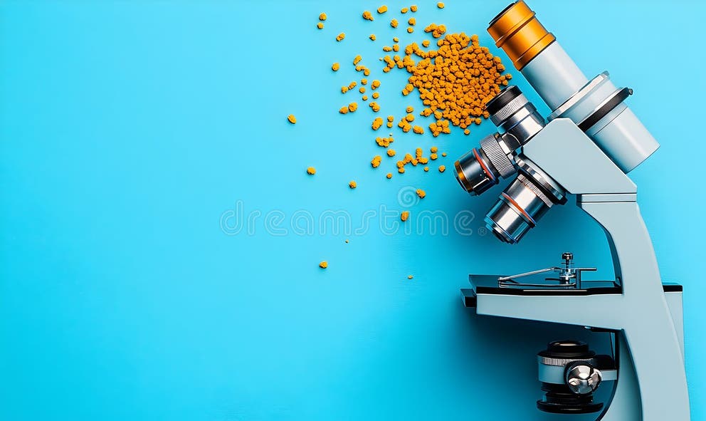Microscope & Yellow Granules Stock Illustration - Illustration of ...