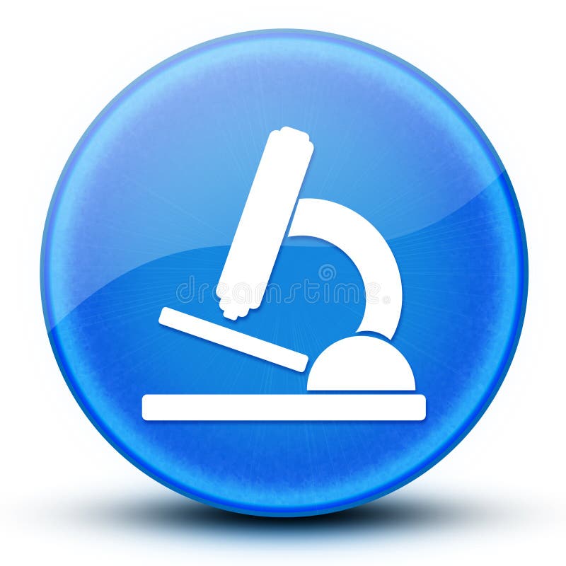 Microscope Eyeball Glossy Blue Round Button Abstract Stock Image ...