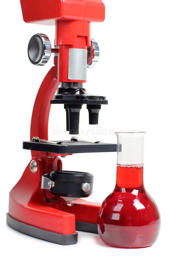 Microscope and flasks stock photo. Image of liquid, pharmacy - 30798342