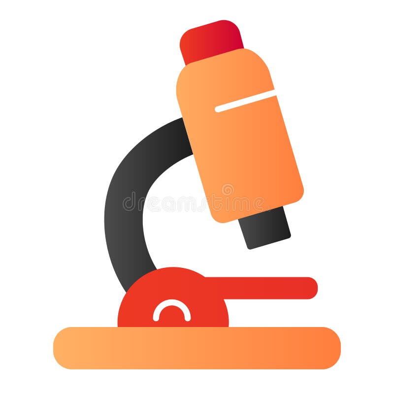 Microscope Flat Icon. Laboratory Tool with Zoom Lens Stock Vector ...