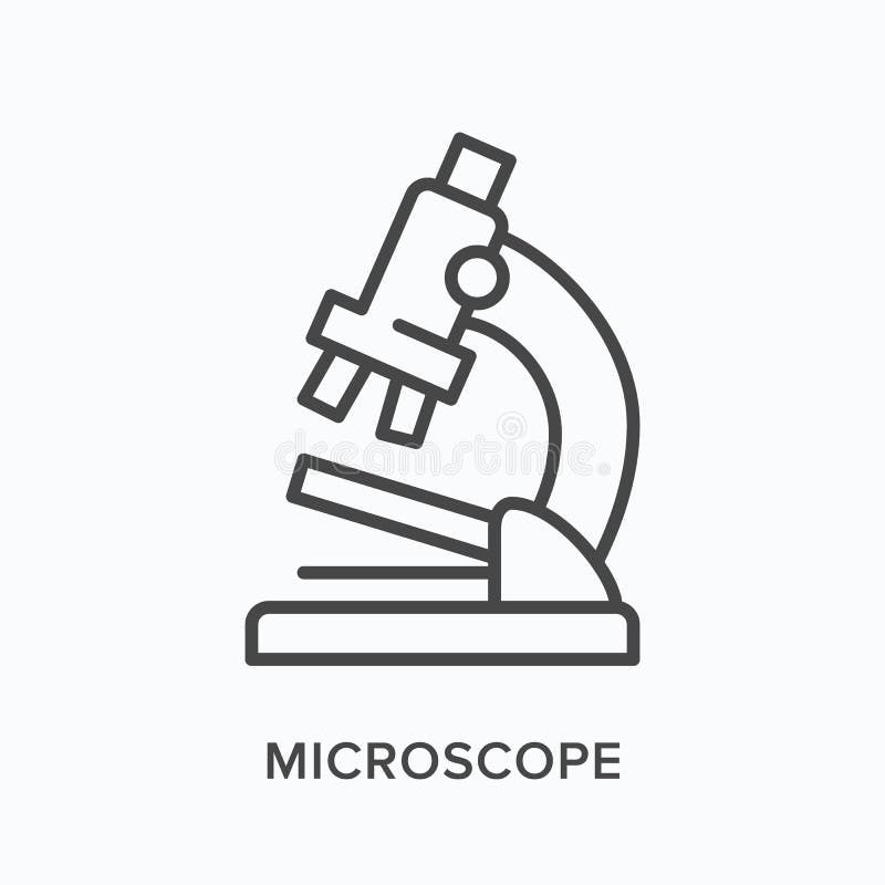 Microscope Flat Style Illustration. Microscope Isolated on Blue ...