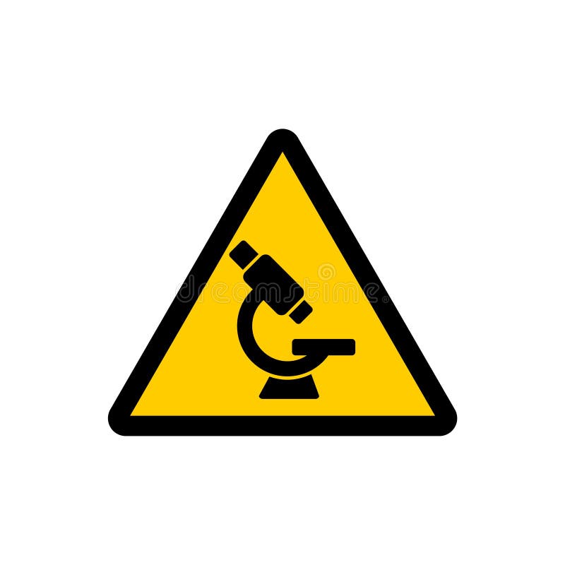 Microscope Flat Warning Sign with Shadow Stock Vector - Illustration of ...