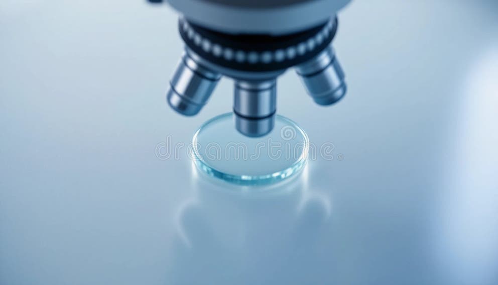 Microscope Focused on Clear Petri Dish Scientific Study and Analysis ...
