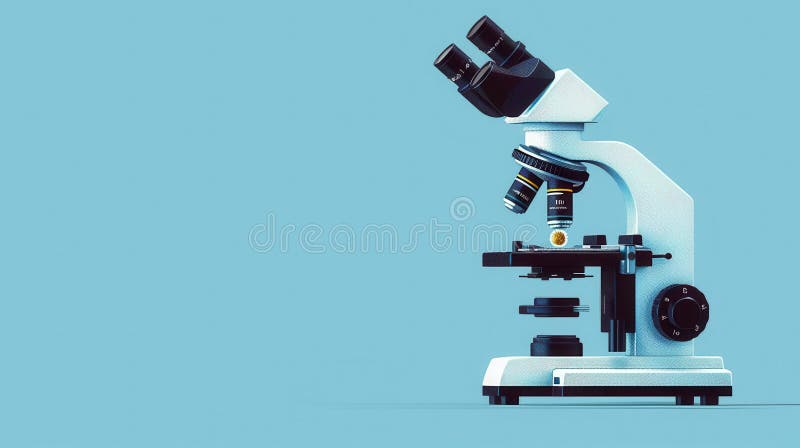 A Microscope Focused on a Single Cell Stock Illustration - Illustration ...