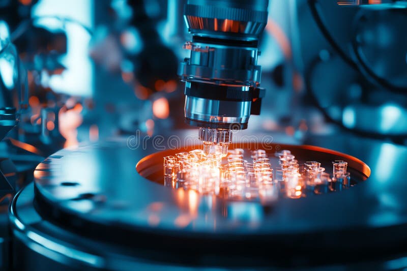 A Microscope is Focused on a Small Object Stock Illustration ...