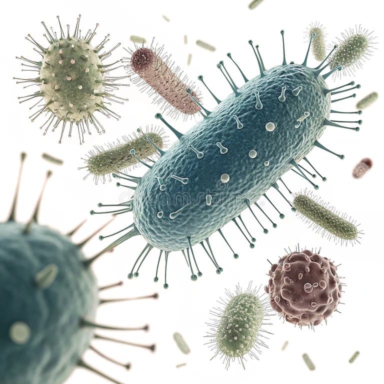 Microscope Focusing on Bacteria Stock Illustration - Illustration of ...