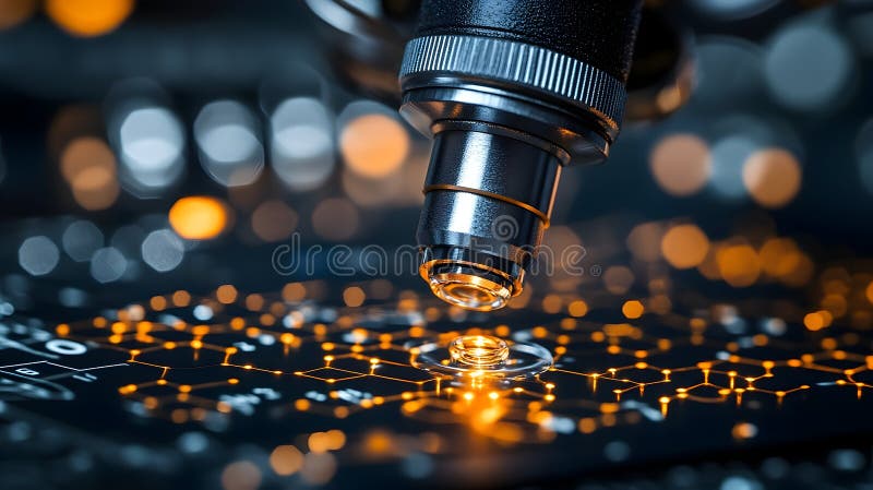 Microscope AI Image stock illustration. Illustration of technology ...