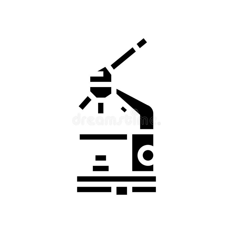 Microscope Genetic Engineering Glyph Icon Vector Illustration Stock ...