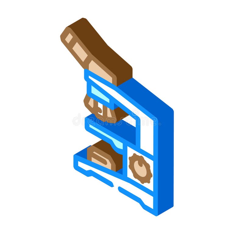 Microscope Genetic Engineering Isometric Icon Vector Illustration Stock ...