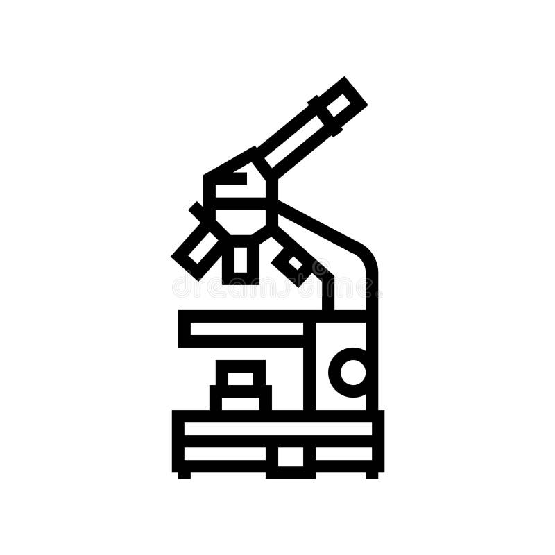 Microscope Genetic Engineering Line Icon Vector Illustration Stock ...