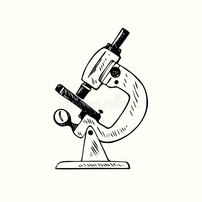 Microscope Line Drawing Simple Stock Illustrations – 364 Microscope ...
