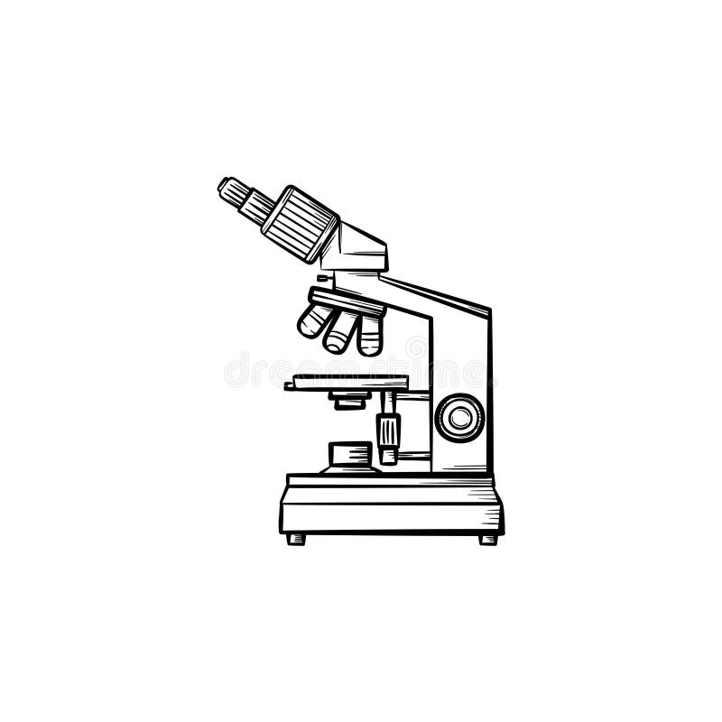 Microscope Hand Drawn Outline Doodle Icon. Stock Vector - Illustration ...