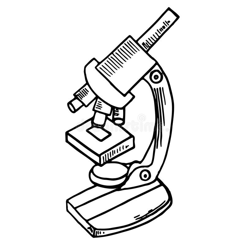 Microscope Hand Drawn Sketch in Doodle Style Vector Illustration Stock ...