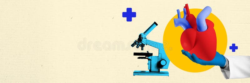 Microscope and Hand Holding Heart, Representing Integration of Science ...