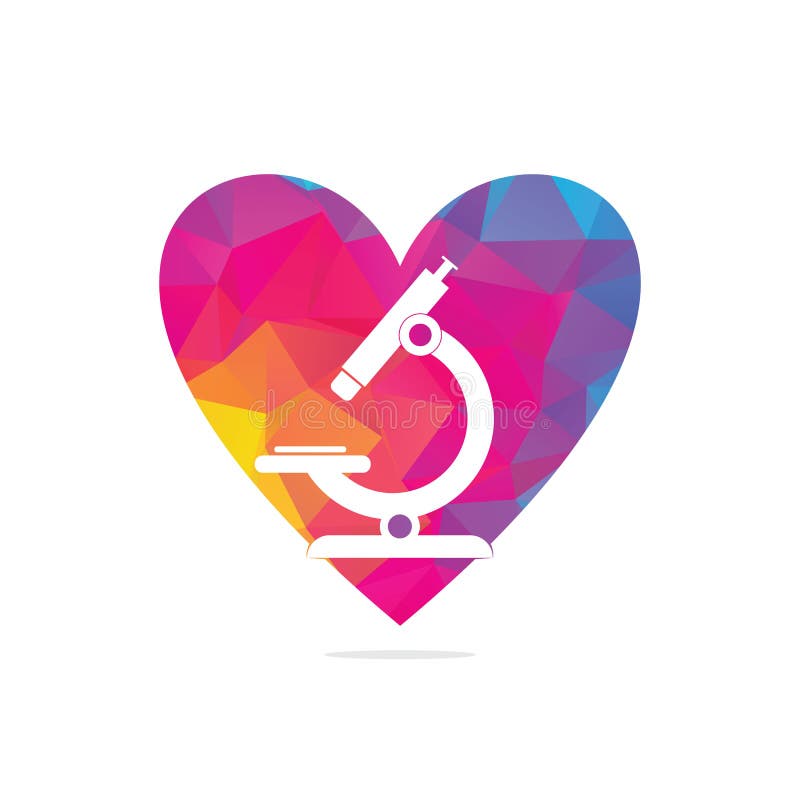 Microscope Heart Shape Concept Logo Vector. Stock Vector - Illustration ...