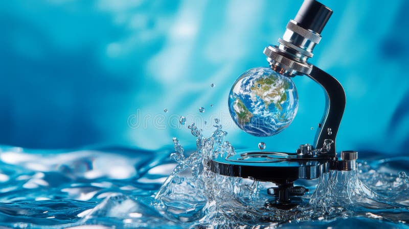 Microscope Highlighting Earth and Water Conservation Stock Photo ...