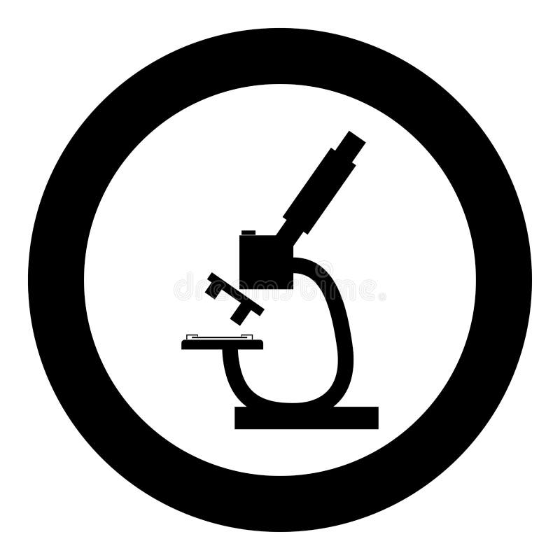Microscope Icon Black Color Illustration Flat Style Simple Image Stock ...