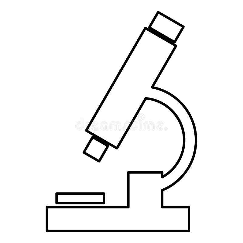 Microscope Icon Black Color Illustration Flat Style Simple Image Stock ...