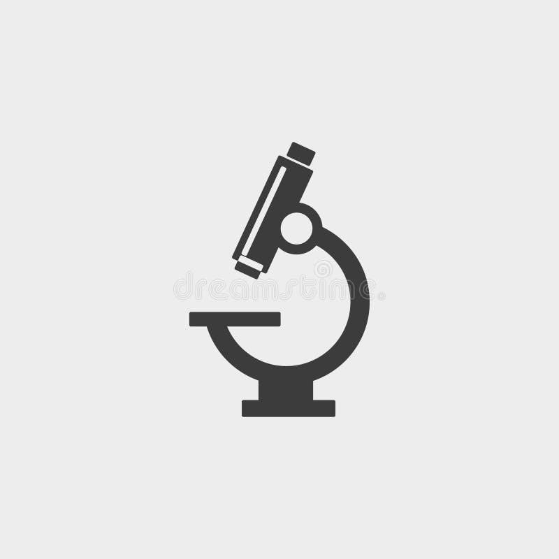 Microscope Icon in a Flat Design in Black Color. Vector Illustration ...