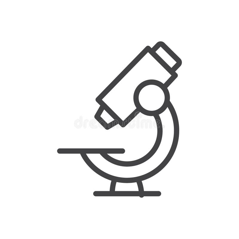 Microscope Icon Thin Outline Art Symbol Stock Illustration ...