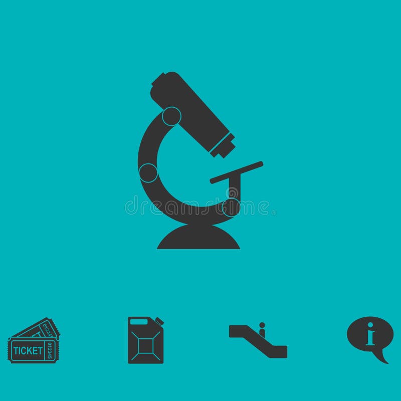 Microscope icon flat stock vector. Illustration of micro - 137880425