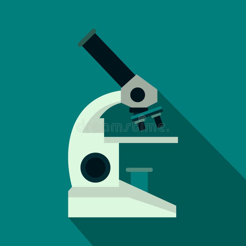 Microscope Icon in Flat Style Stock Vector - Illustration of chemistry ...