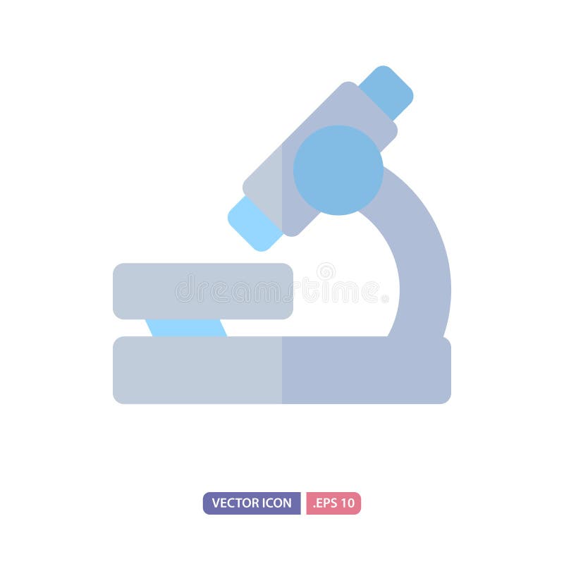 Microscope Icon in Flat Style. Vector Logo Design Template. Modern ...