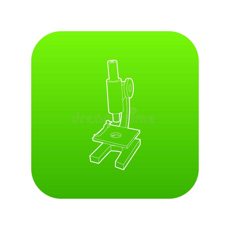 Microscope Icon Green Vector Stock Vector - Illustration of discover ...