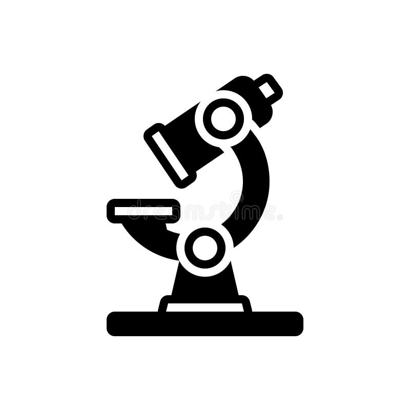 Black Solid Icon for Microscope, Instrument and Laboratory Stock Vector ...