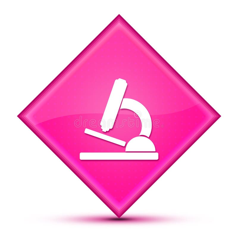 Microscope Icon Isolated on Special Pink Diamond Button Illustration ...
