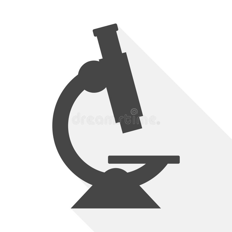 Microscope Icon with Long Shadow Stock Vector - Illustration of ...