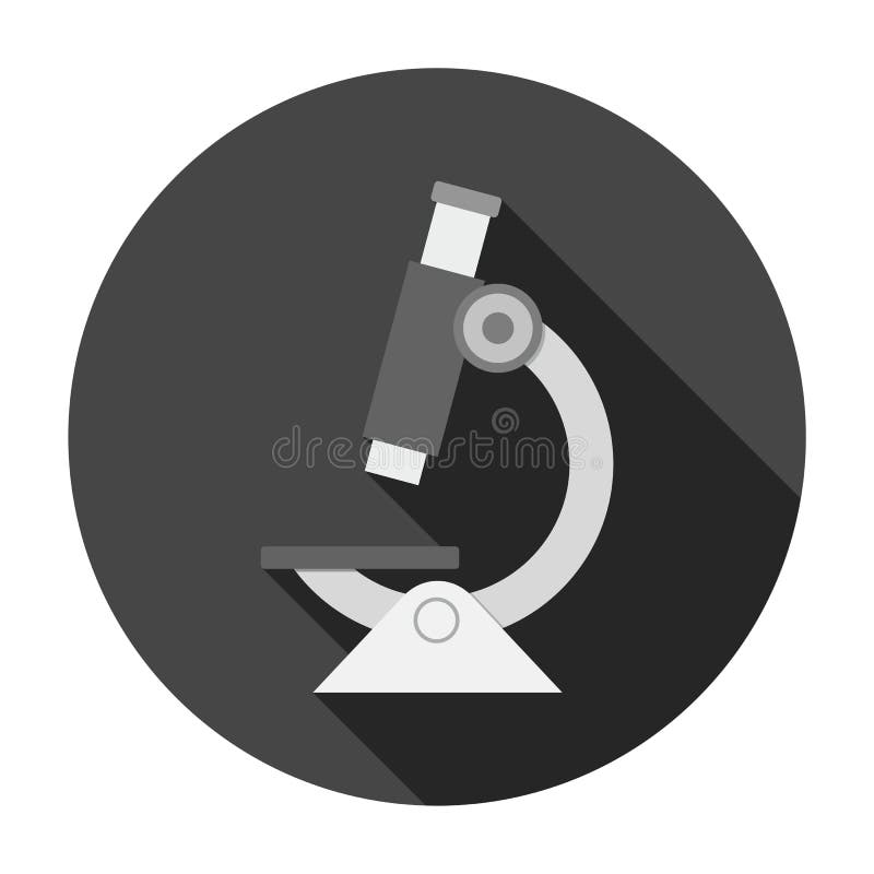 Microscope Icon with Long Shadow Stock Vector - Illustration of concept ...