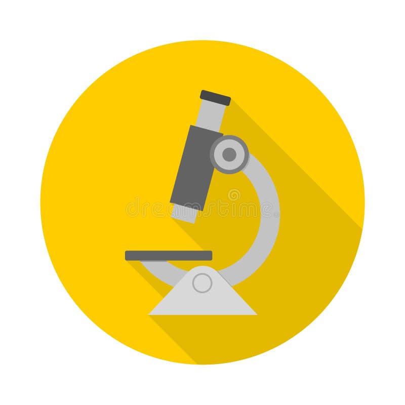 Microscope Icon with Long Shadow Stock Vector - Illustration of ...