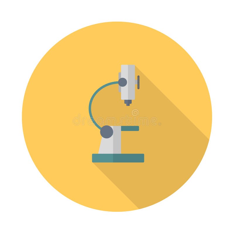 Microscope Icon, Modern Flat Icon with Long Shadow Stock Vector ...