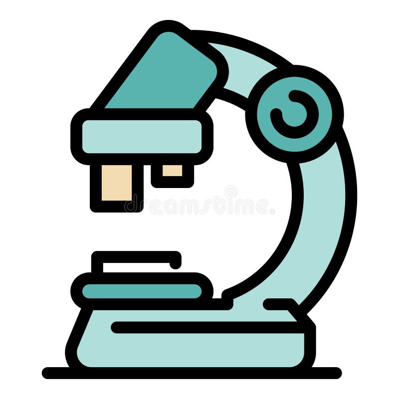 Microscope Icon Color Outline Vector Stock Vector - Illustration of ...