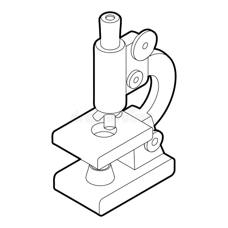 Microscope Icon, Outline Style Stock Vector - Illustration of discover ...