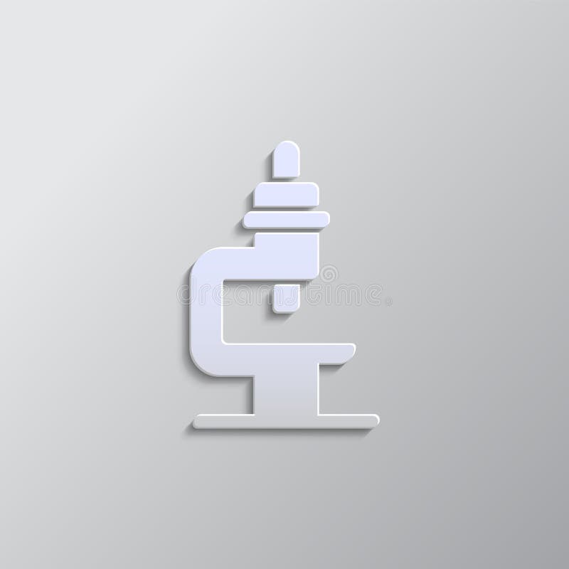 Microscope, Icon Paper Style. Grey Color Vector Background Stock ...