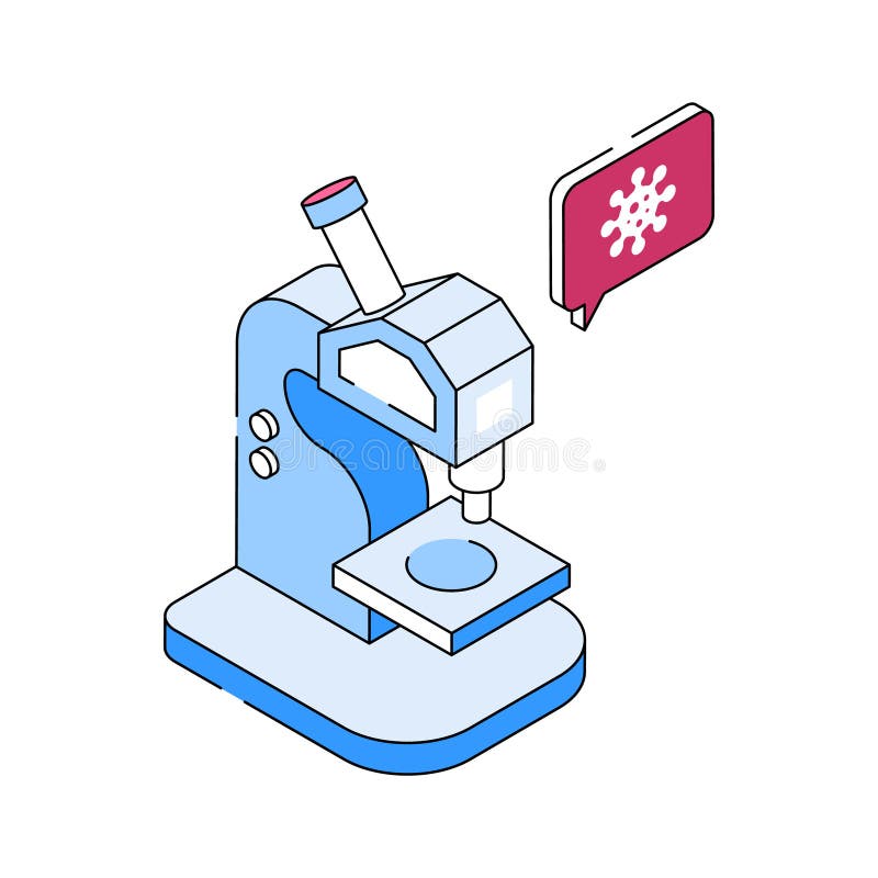 Microscope Icon Representing Scientific and Medical Research Stock ...