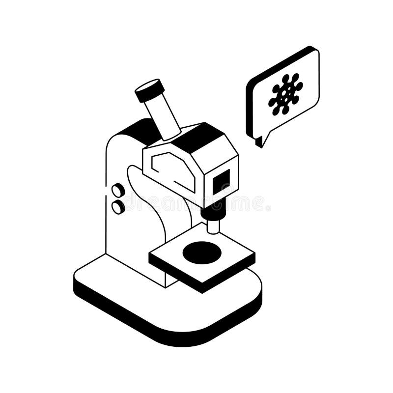 Microscope Icon Representing Scientific and Medical Research Stock ...