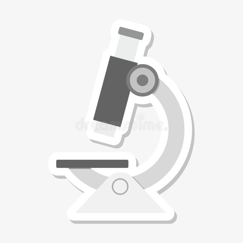 Microscope Icon Isolated with Long Shadow Stock Illustration ...