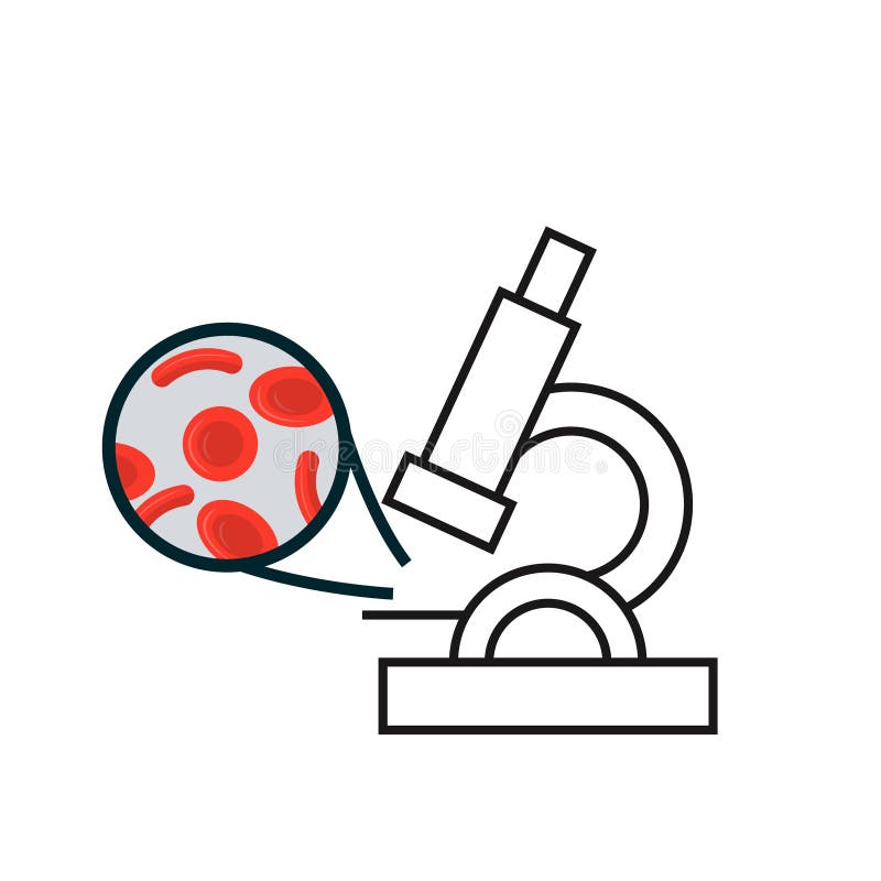 Microscope Icon with Scientific Process Rubber Stamp. Vector Stock ...