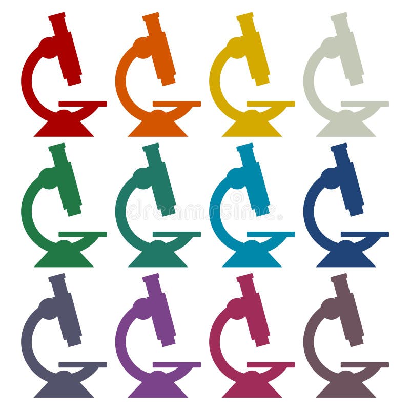 Microscope icons set stock vector. Illustration of flat - 118612910