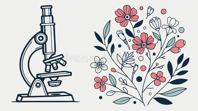Microscope Illustration, Science and Laboratory Equipment Design Vector ...