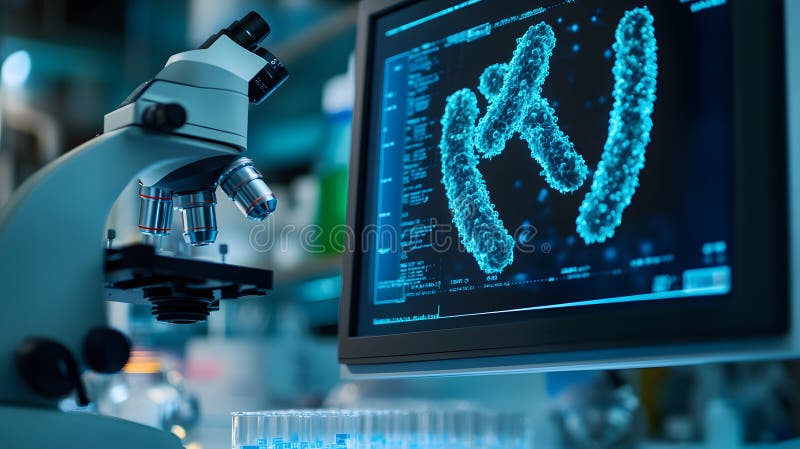 Microscope Image of Genetically Engineered Bacteria. Stock Illustration ...