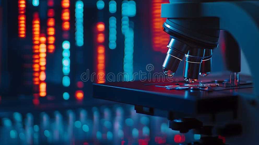 Microscope Image of Modified DNA Strands Displayed. Stock Illustration ...