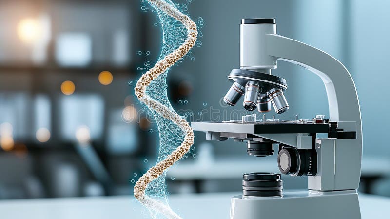 Microscope Image of Modified DNA Strands Showcasing Scientific Research ...