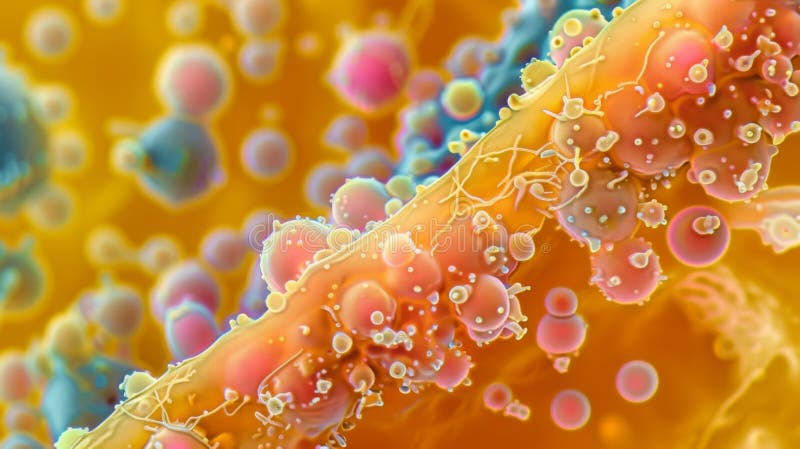 A Microscope Image of a Thin Layer of Bacteriacovered Biofilm on a ...